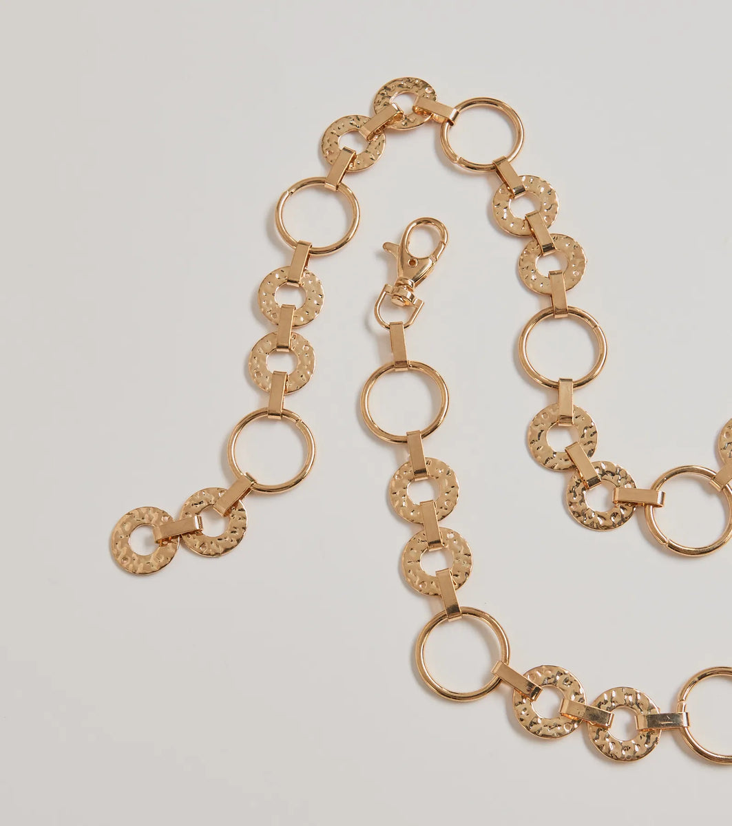 Trendy Vibes Textured O-Ring Chain Belt & Windsor
