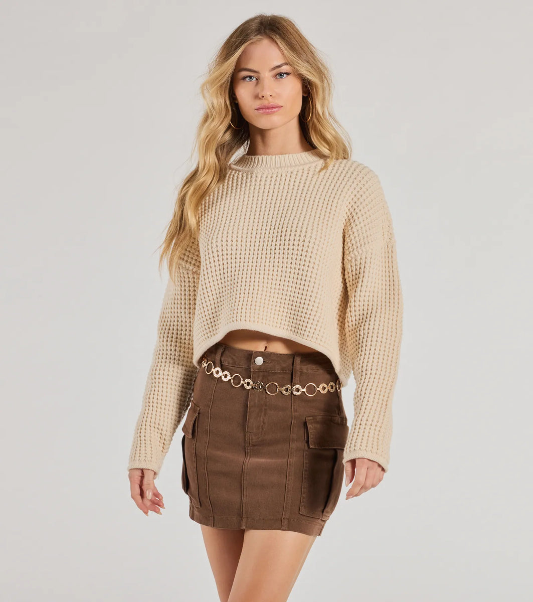 Trendy Vibes Textured O-Ring Chain Belt & Windsor