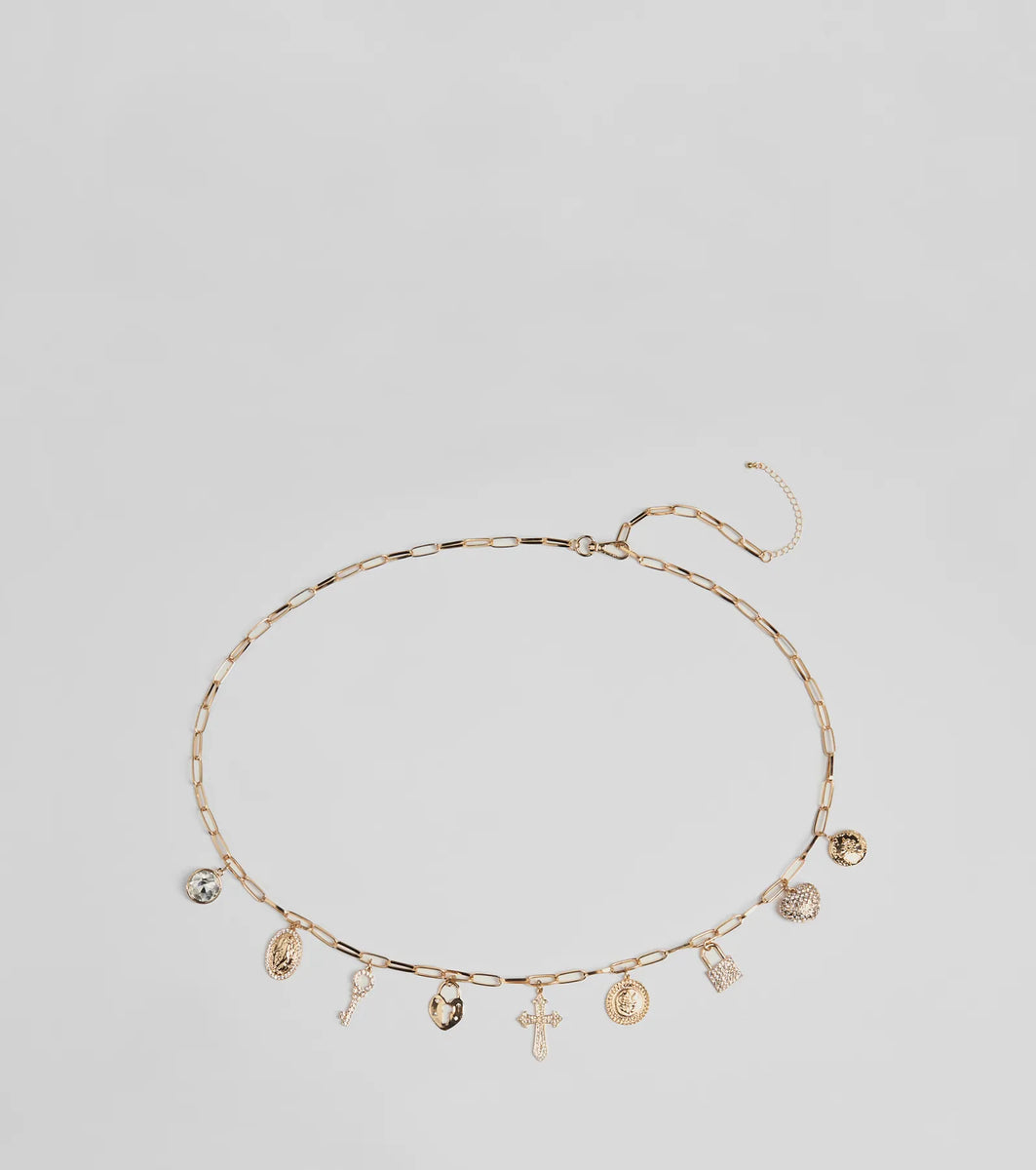 Boho Chic Multi Charm Chain Metal Belt & Windsor