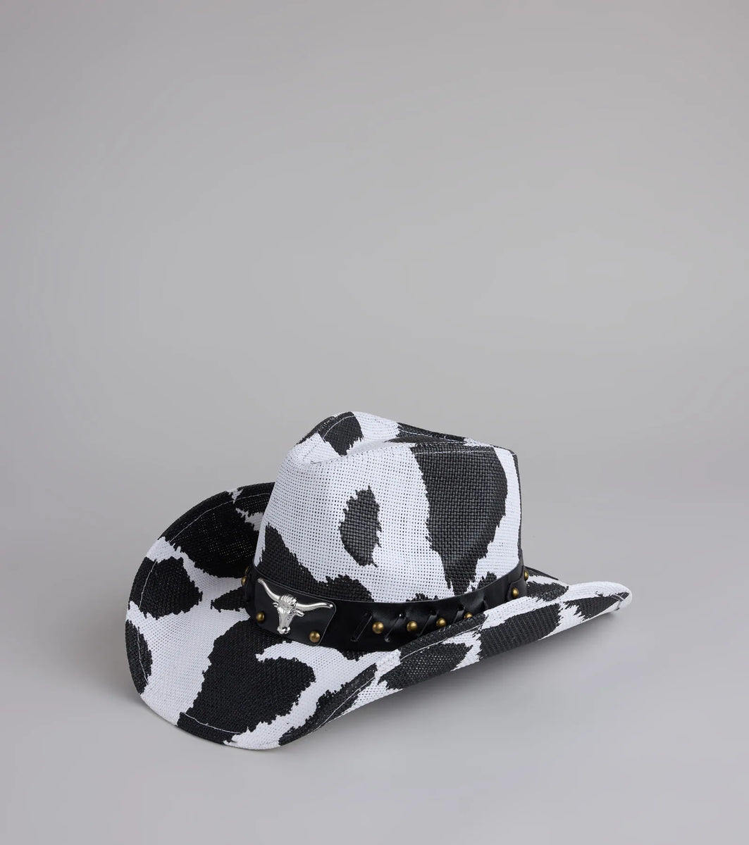 Saddle Up Cow Print Cowboy Hat & Windsor