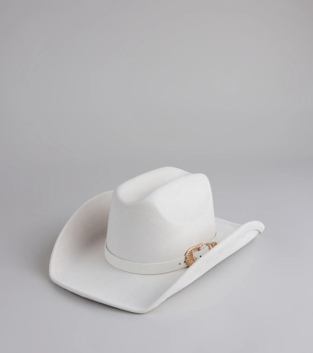 True Cutie Buckle Trim Cowboy Hat & Windsor