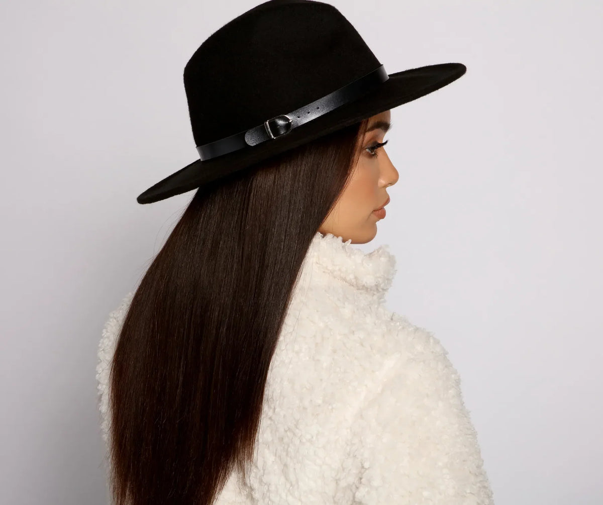 Looks Can Slay Faux Wool Panama Hat & Windsor