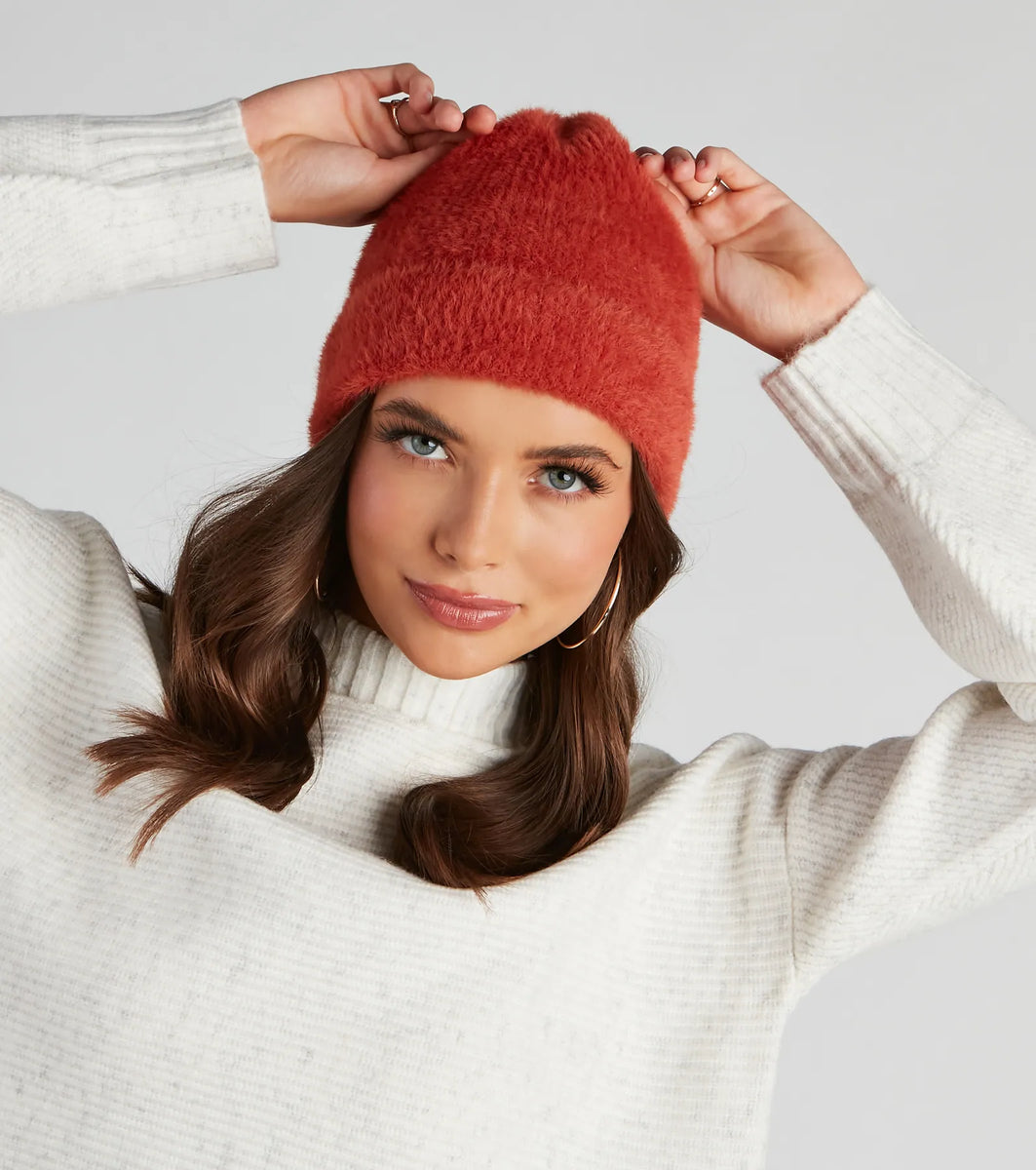Cutie In A Fuzzy Knit Beanie & Windsor