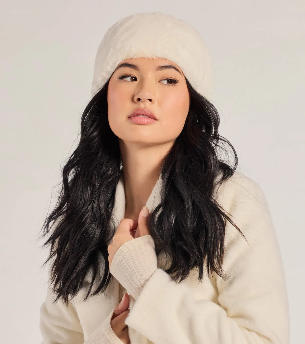 Cozy Impression Faux Fur Head Wrap & Windsor