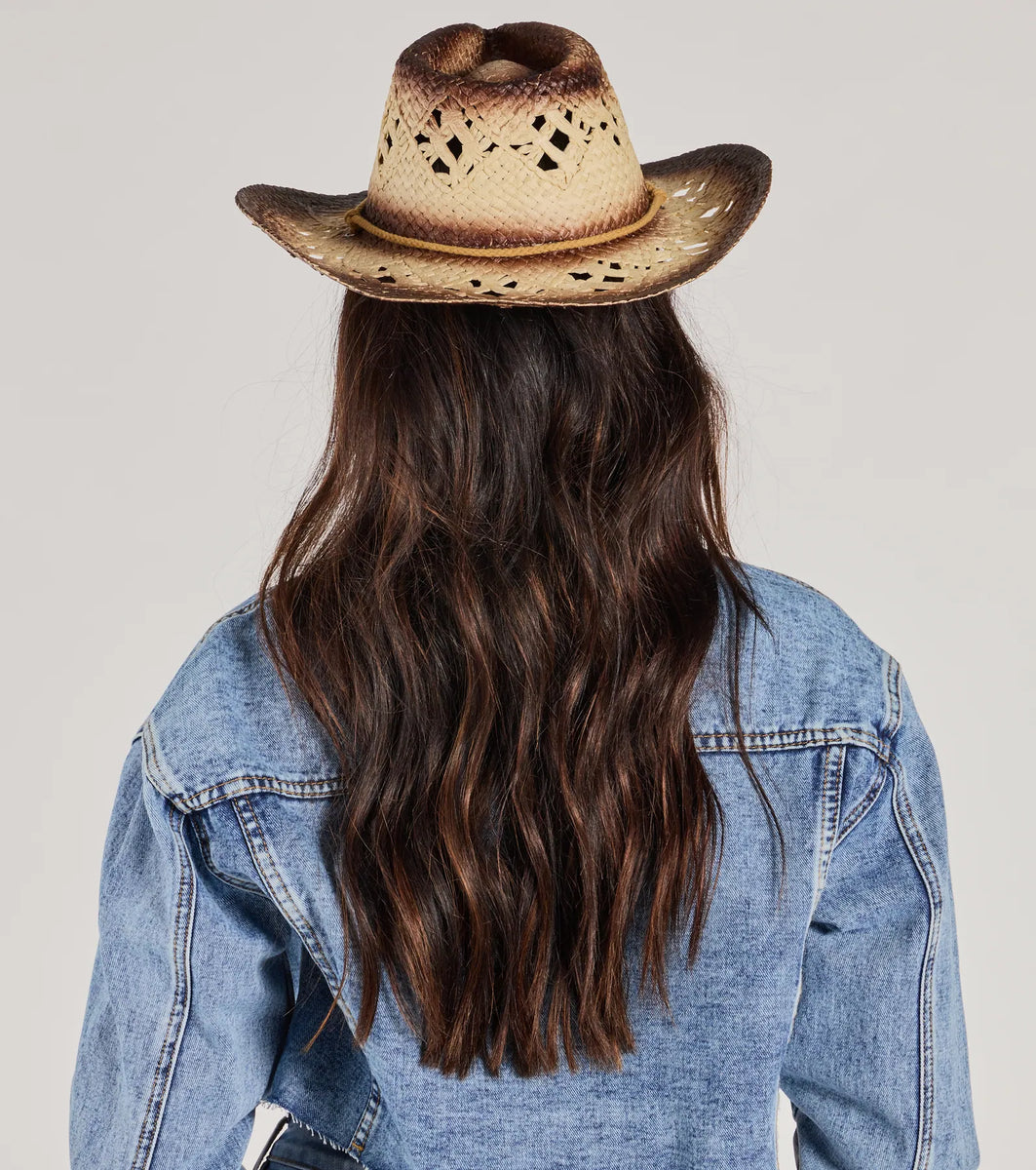 The Lone Star Distressed Straw Cowboy Hat & Windsor