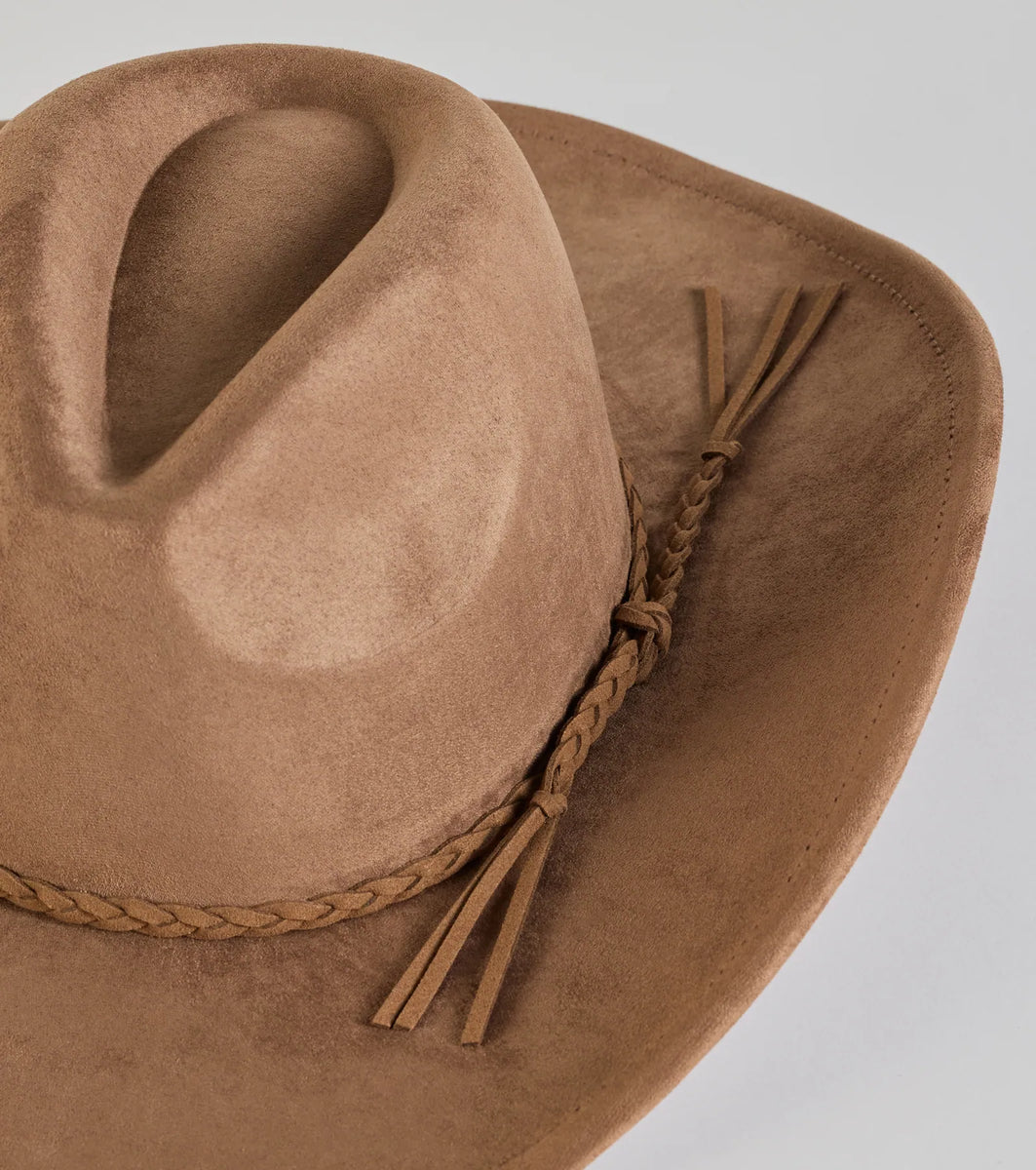 Wild West Braid Faux Suede Cowboy Hat & Windsor