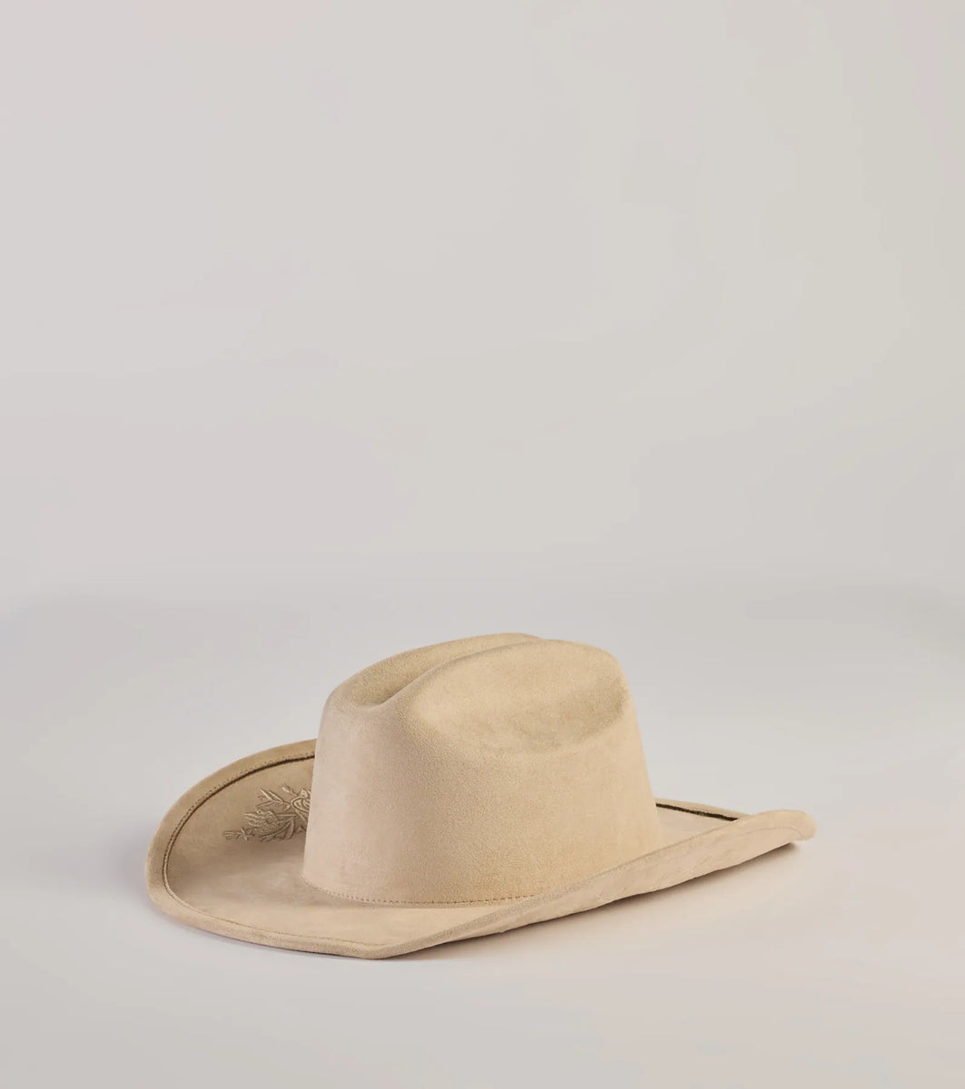 Western Romance Embroidered Floral Cowboy Hat & Windsor