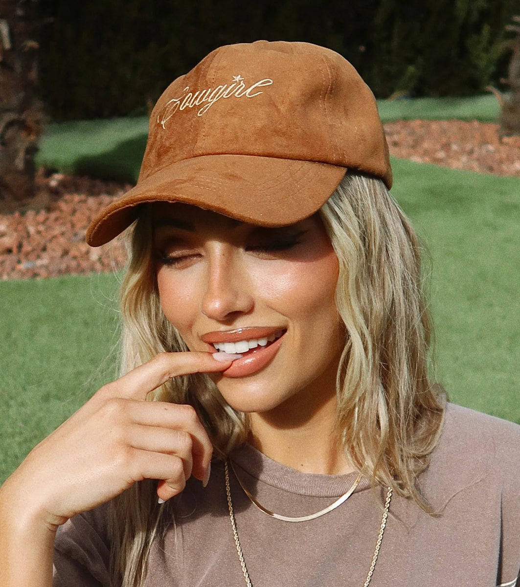 Faux Suede Cowgirl Script Baseball Cap & Windsor