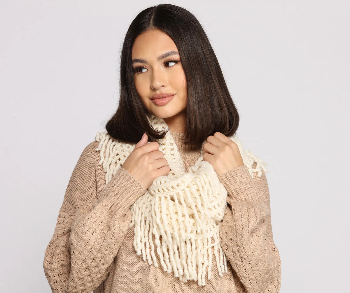 Basic Fringed Infinity Scarf & Windsor