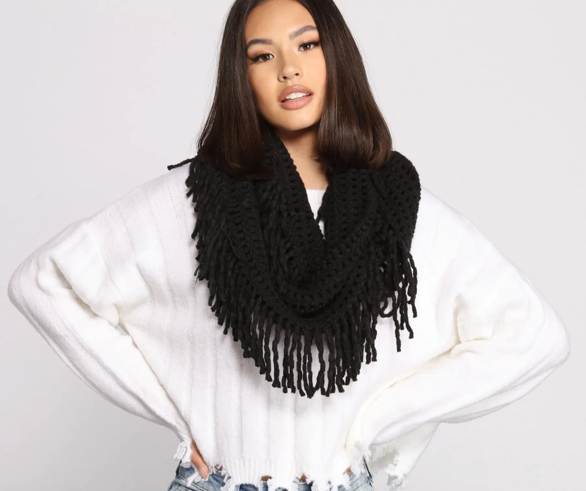 Basic Fringed Infinity Scarf & Windsor