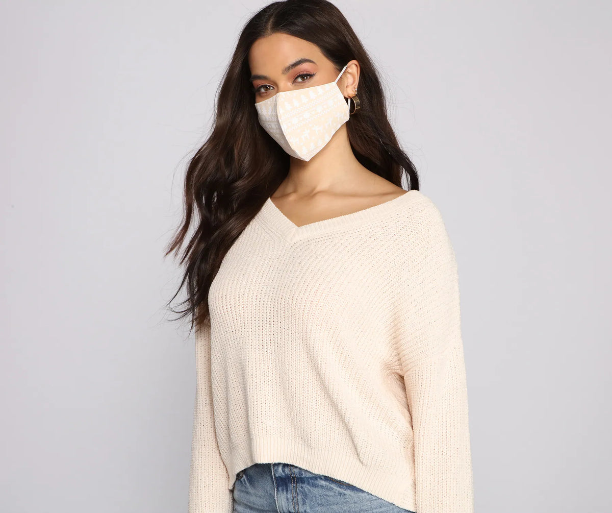 Reindeer Cheer Holiday Face Mask & Windsor