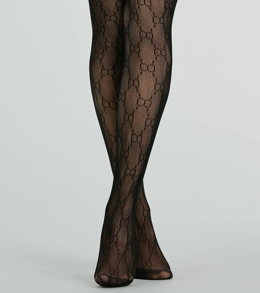 Trendy Allure Faux Sheer O-Ring Tights & Windsor