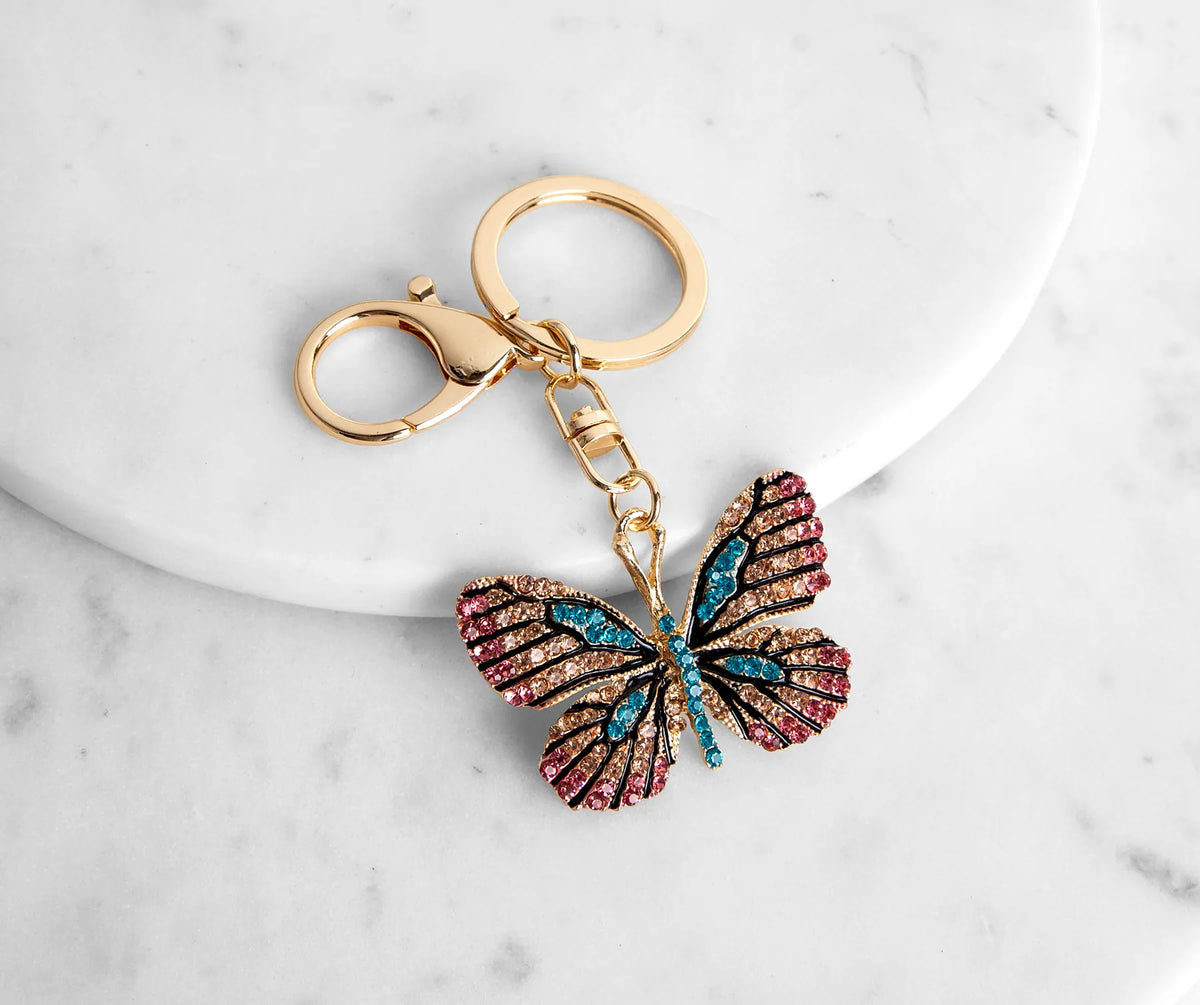 Sweet Butterfly Rhinestone Key Chain & Windsor