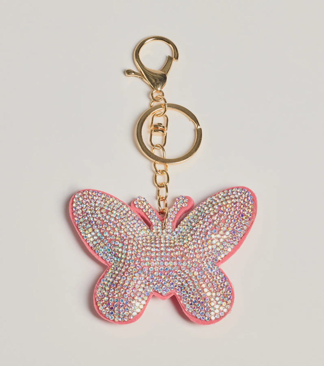 Whimsical Rhinestone Butterfly Bag Charm & Windsor