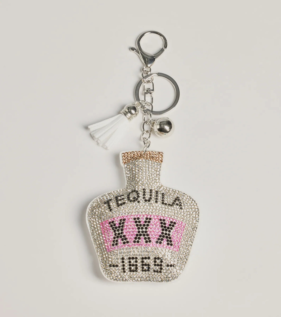 Glitzy Rhinestone Tequila Bottle Bag Charm & Windsor