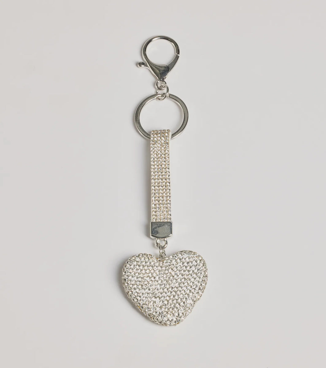 Shimmering Rhinestone Heart Bag Charm & Windsor