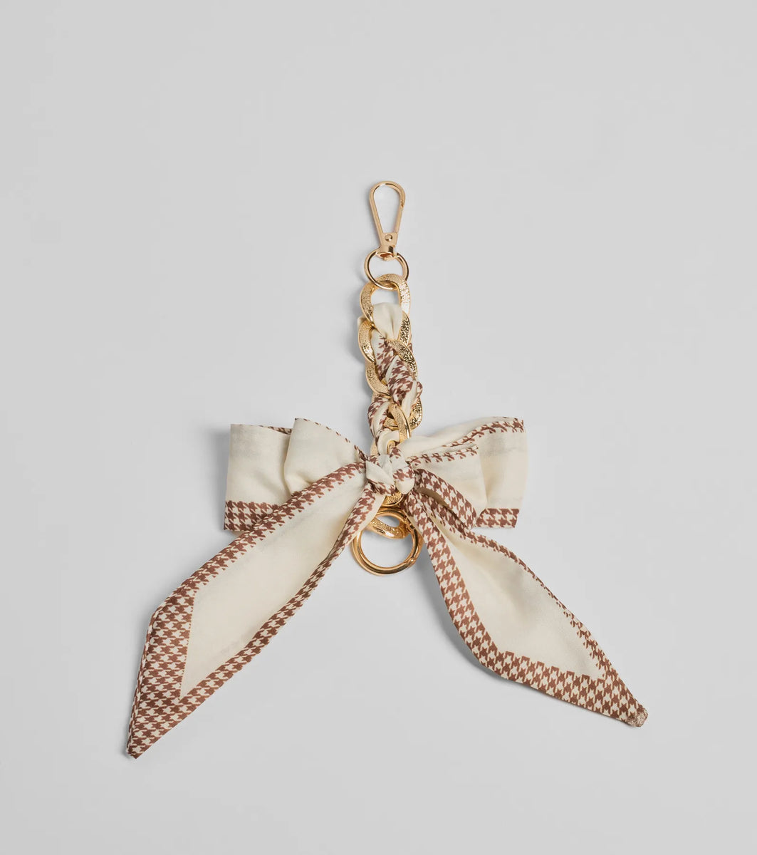 Fab Icon Houndstooth Bow Bag Charm & Windsor