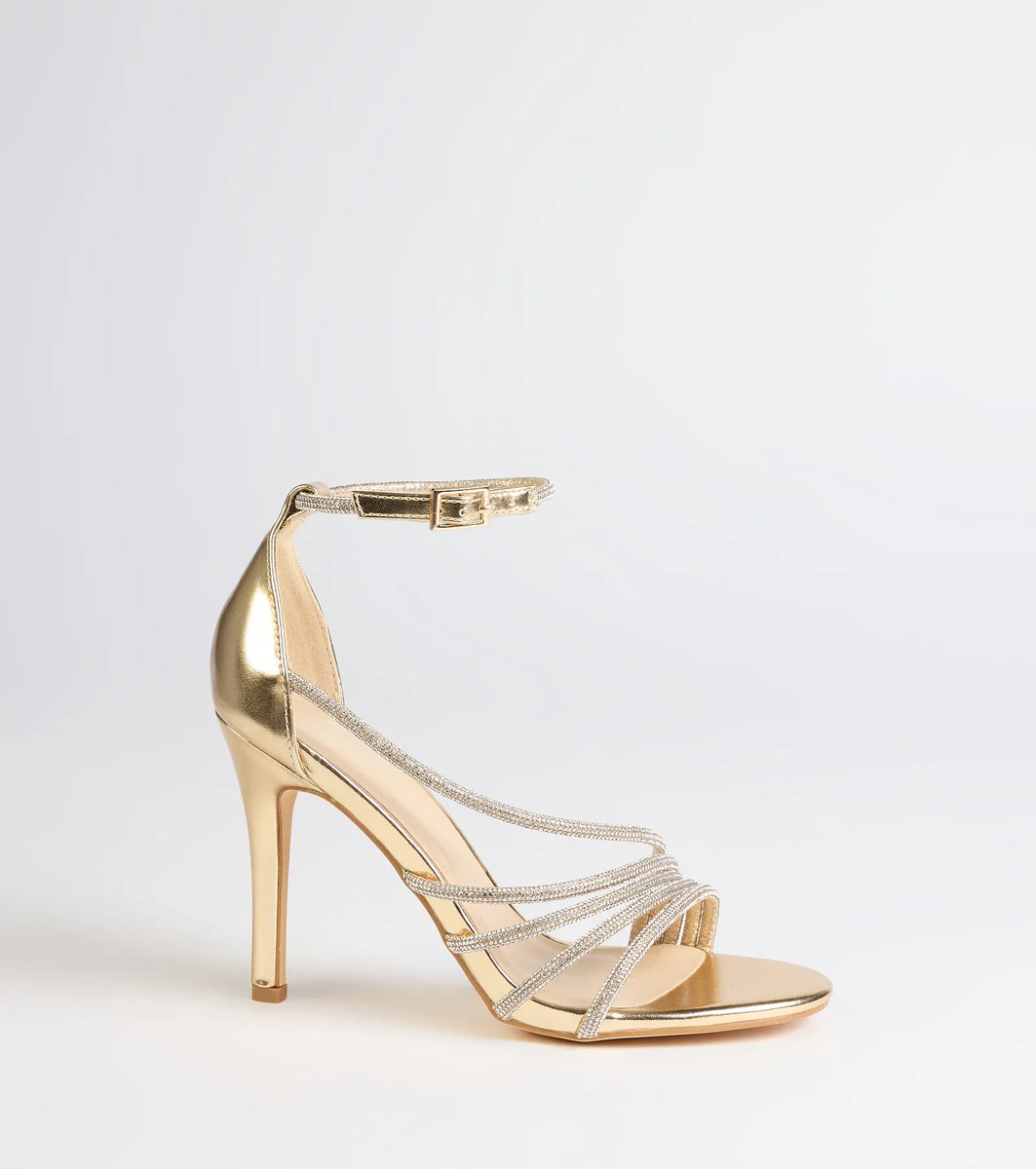 Radiant Night Rhinestone Metallic Stiletto Heels & Windsor