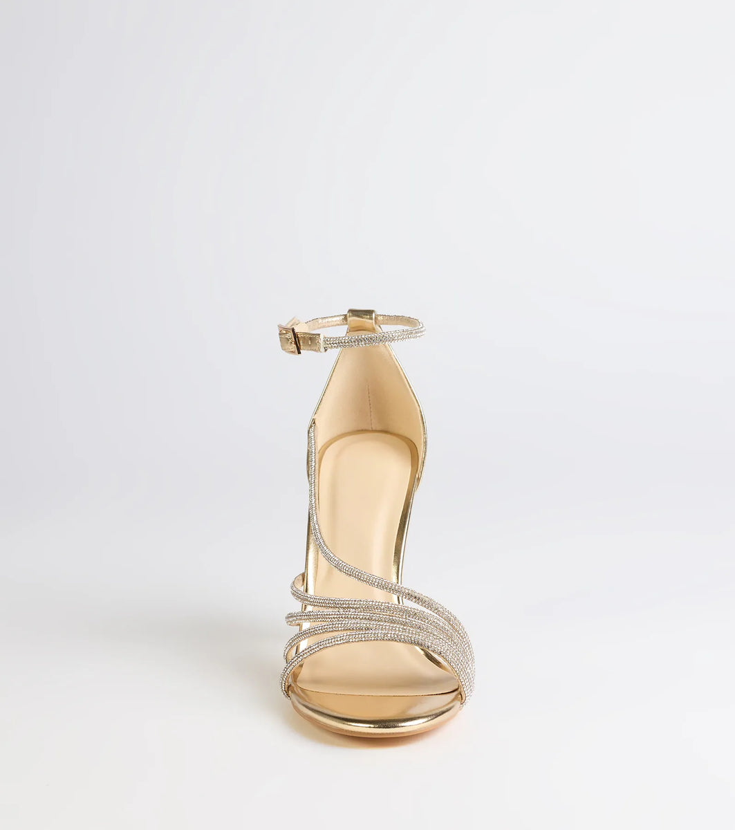 Radiant Night Rhinestone Metallic Stiletto Heels & Windsor