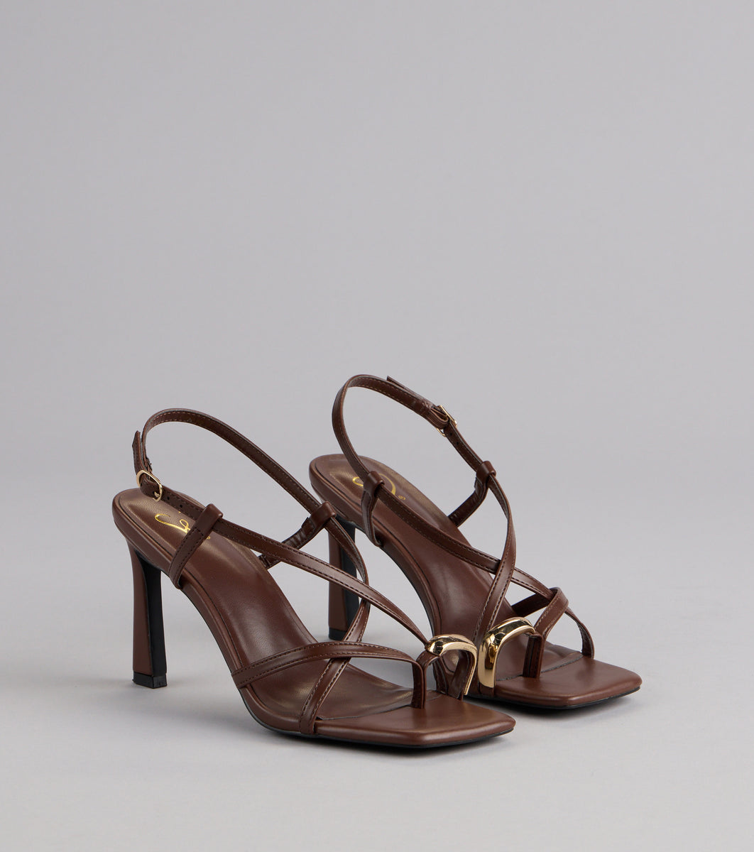 Luxe Minimalist Toe Ring Strappy Stiletto Heels & Windsor