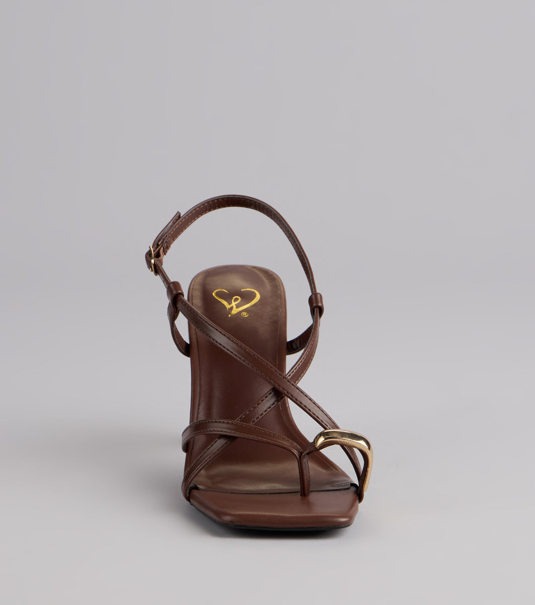 Luxe Minimalist Toe Ring Strappy Stiletto Heels & Windsor