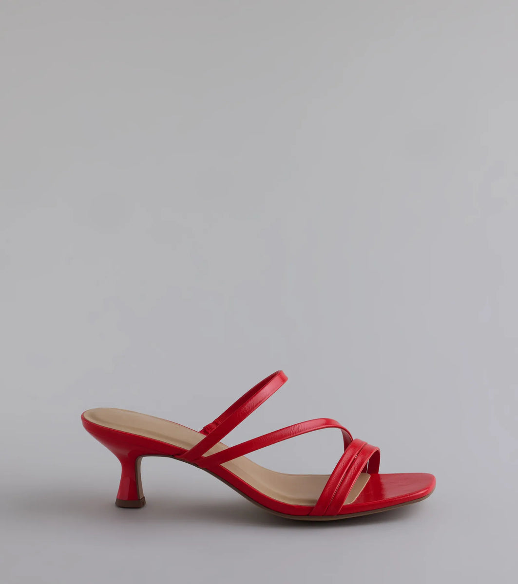 Cute Attitude Strappy Kitten Heel Mules & Windsor