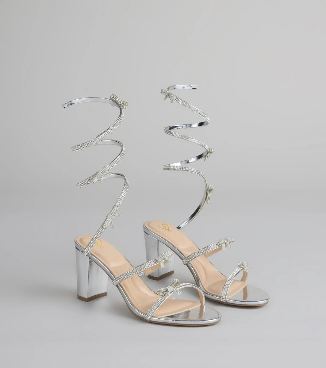 Spiral Stunner Bow Wrap Heels & Windsor
