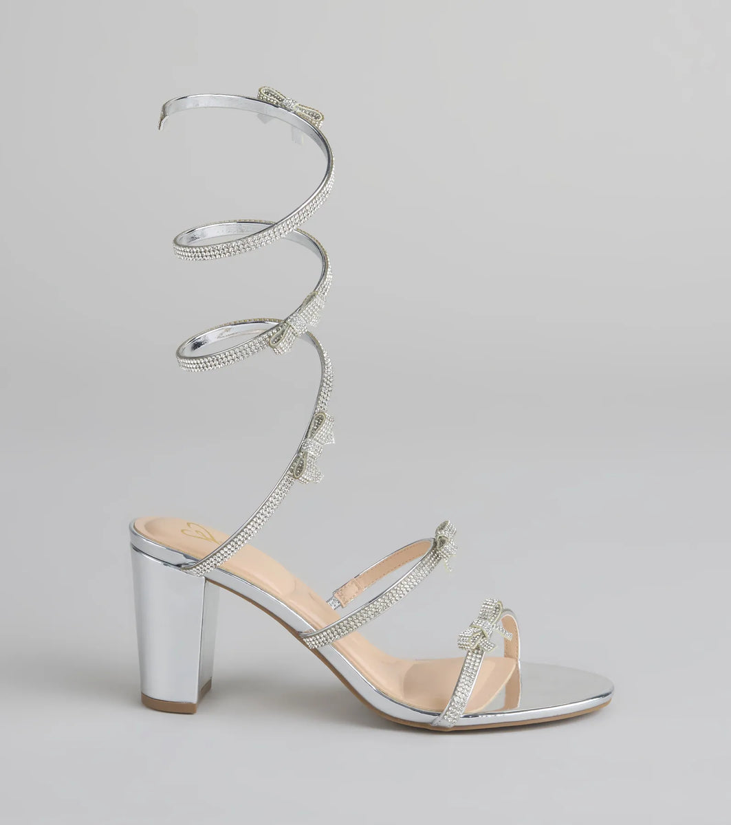 Spiral Stunner Bow Wrap Heels & Windsor