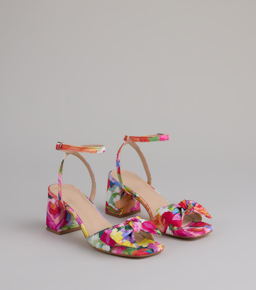 Floral Moment Bow Block Heels & Windsor