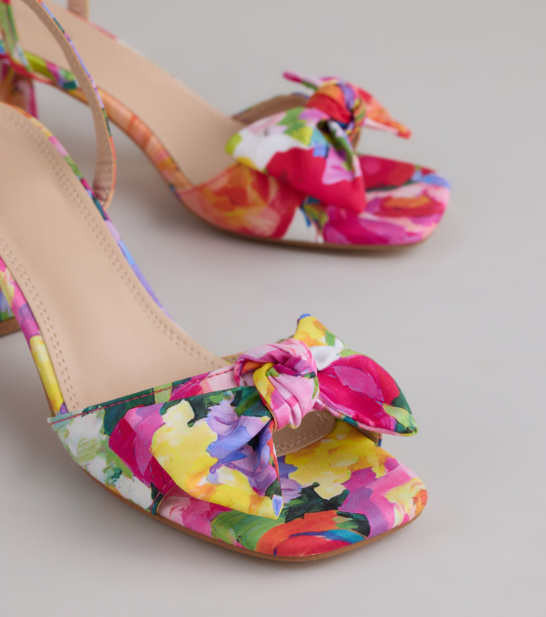 Floral Moment Bow Block Heels & Windsor
