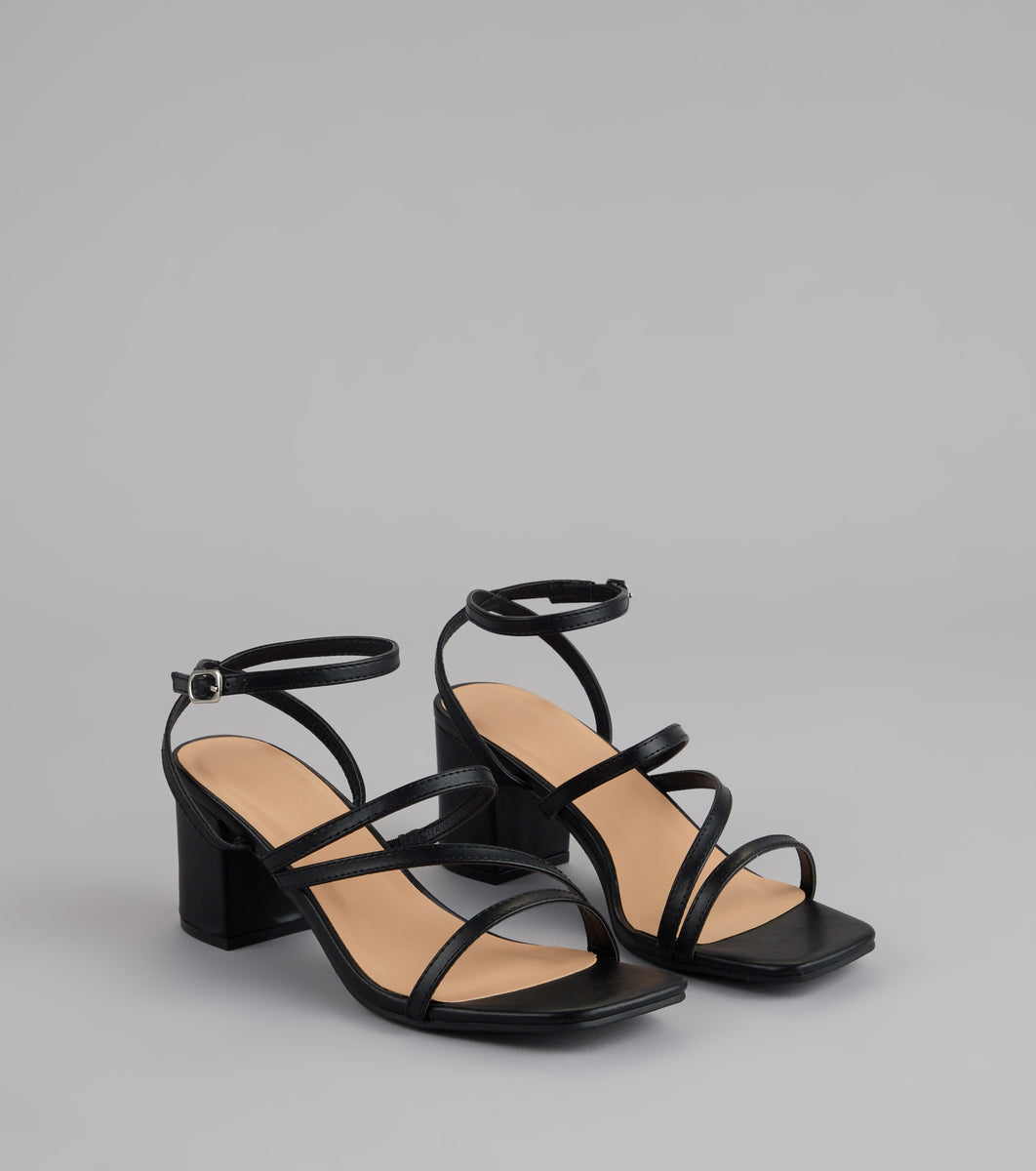Sleek Steps Strappy Wide Fit Block Heels & Windsor