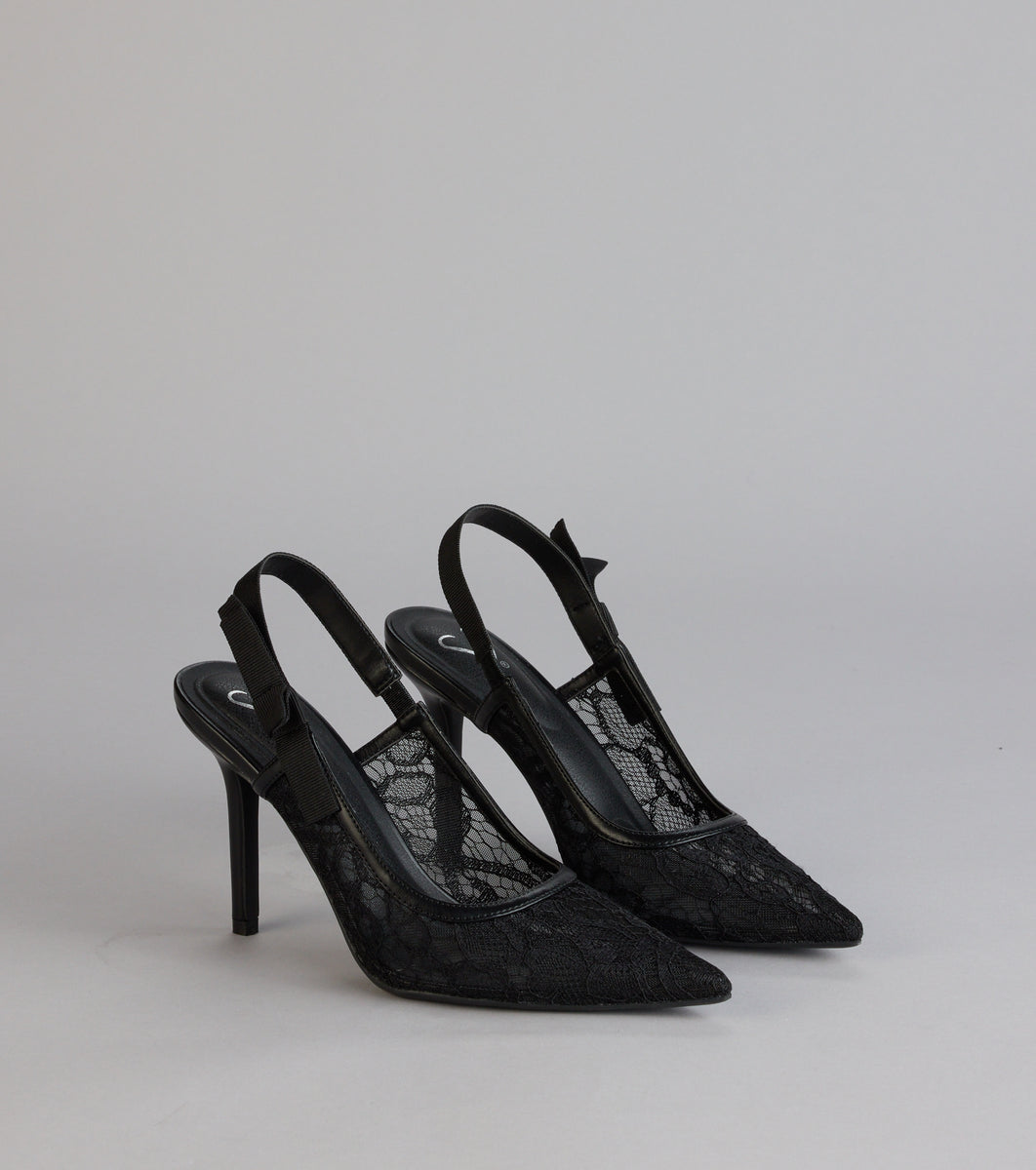 Delicate Drama Stiletto Slingback Pumps & Windsor