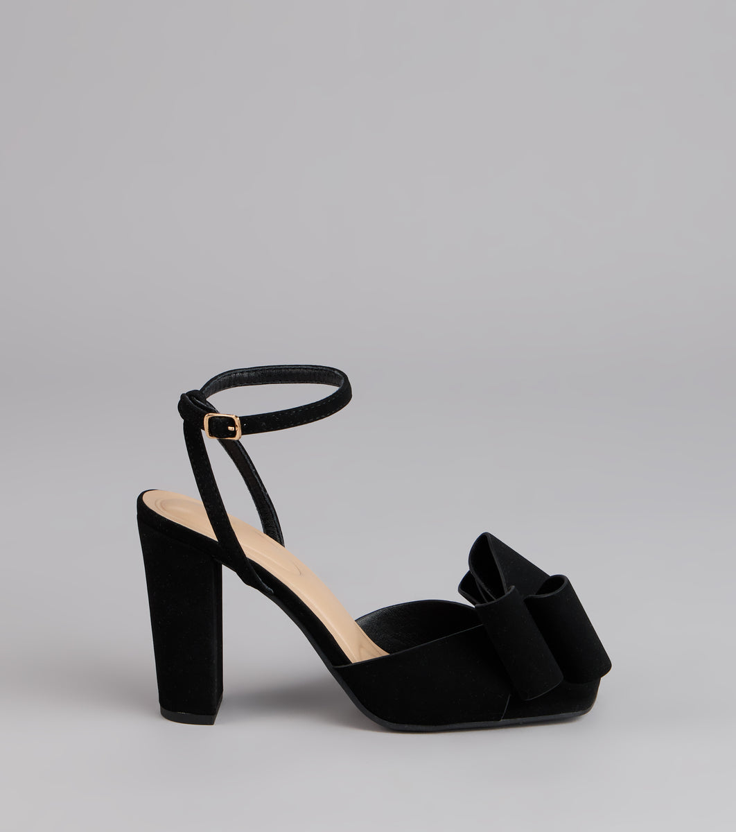 Make A Statement Bow Block Heels & Windsor