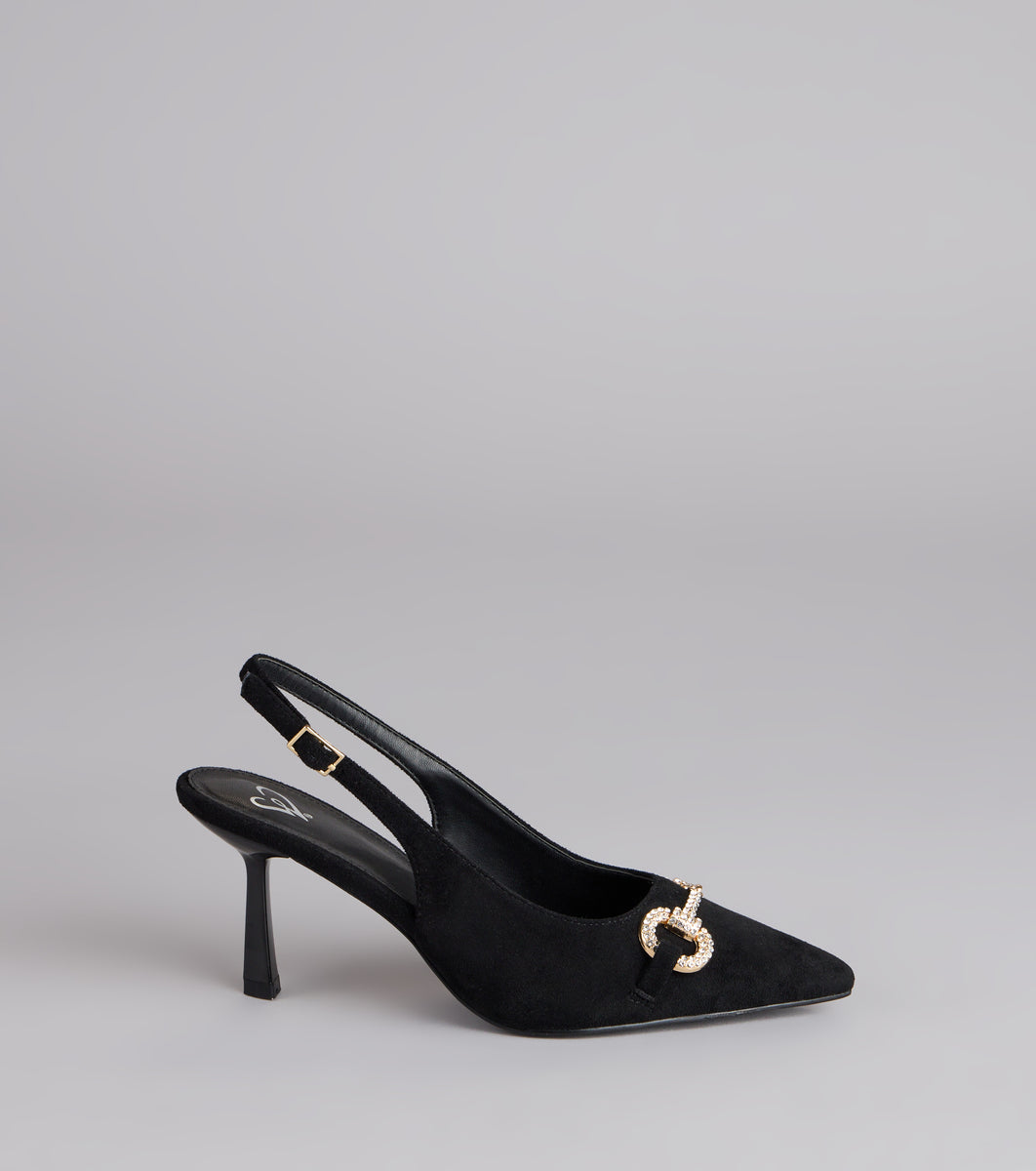 High Society Rhinestone Slingback Heels & Windsor
