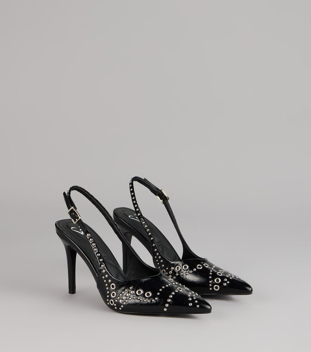 Sharp Plans Only Grommet Slingback Heels & Windsor