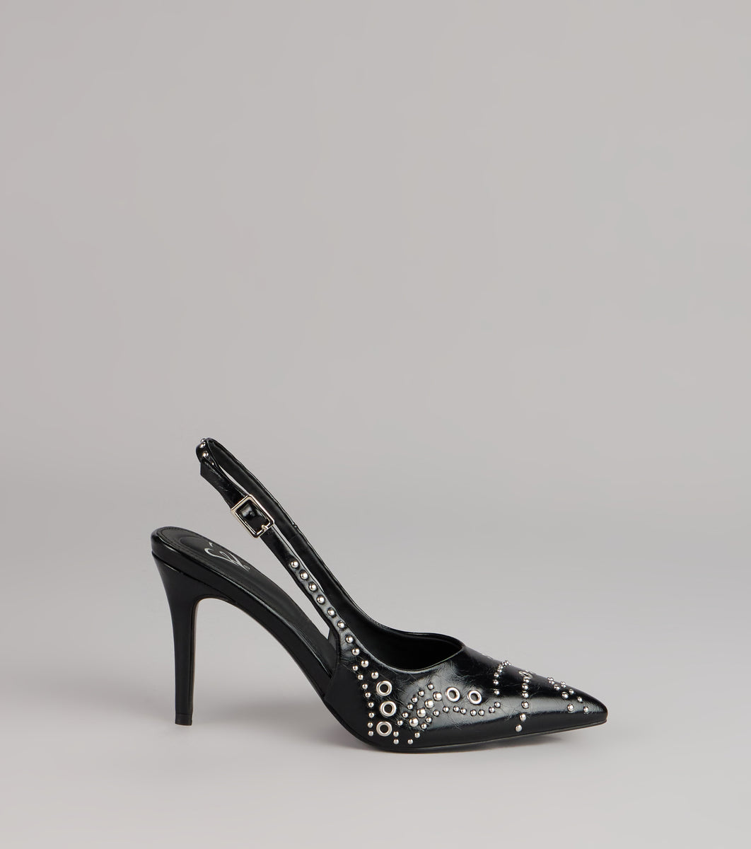 Sharp Plans Only Grommet Slingback Heels & Windsor