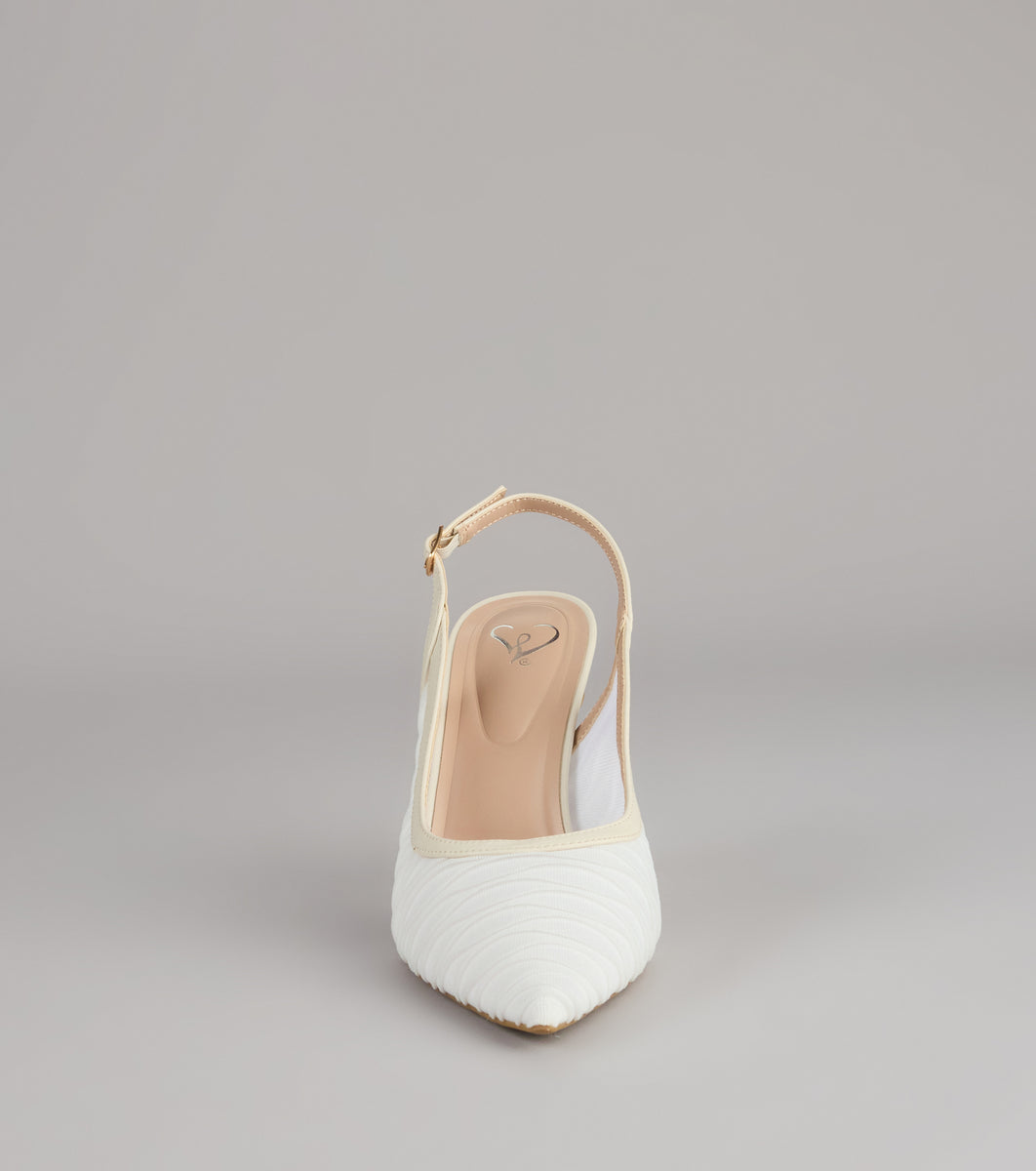 Sheer Chic Tulle Sling-Back Pumps & Windsor