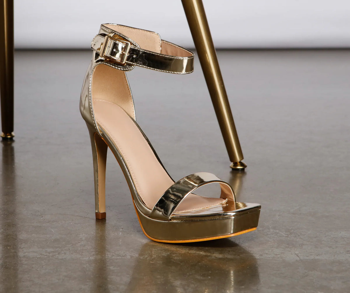 Luxe Glamour Chrome Platform Heels & Windsor