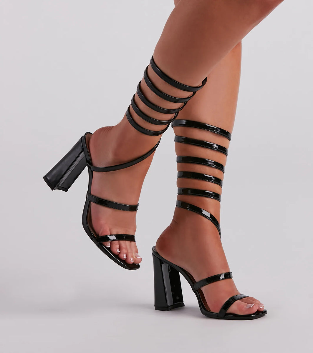 Wind Me Up Spiral Block Heels & Windsor