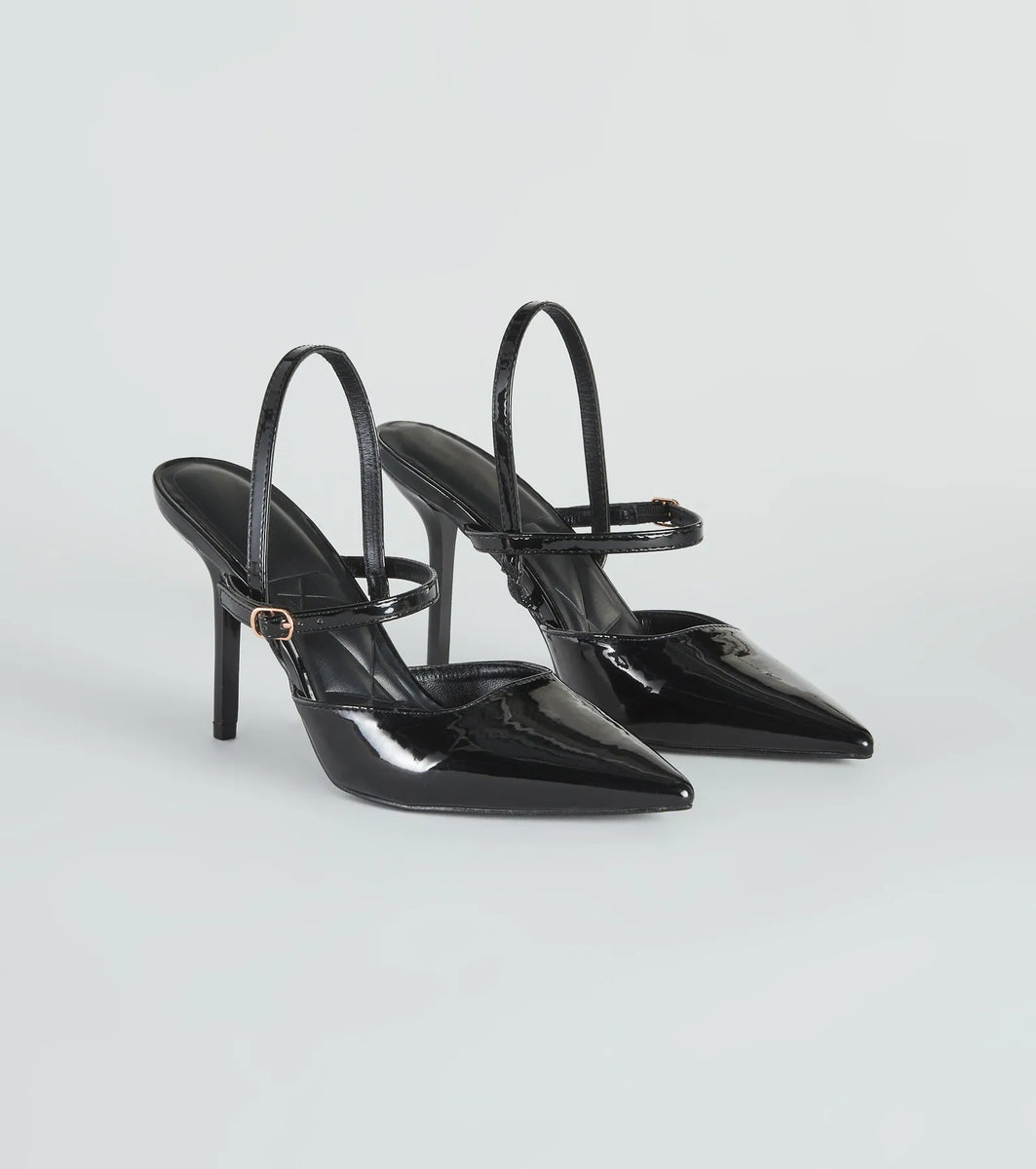 Posh Perfection Patent Faux Leather Pumps & Windsor