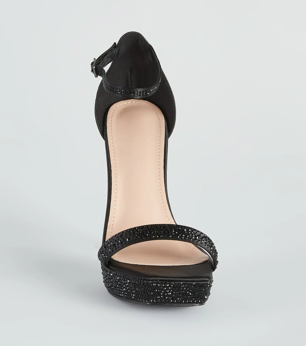 Sparkle At Midnight Rhinestone Platform Heels & Windsor