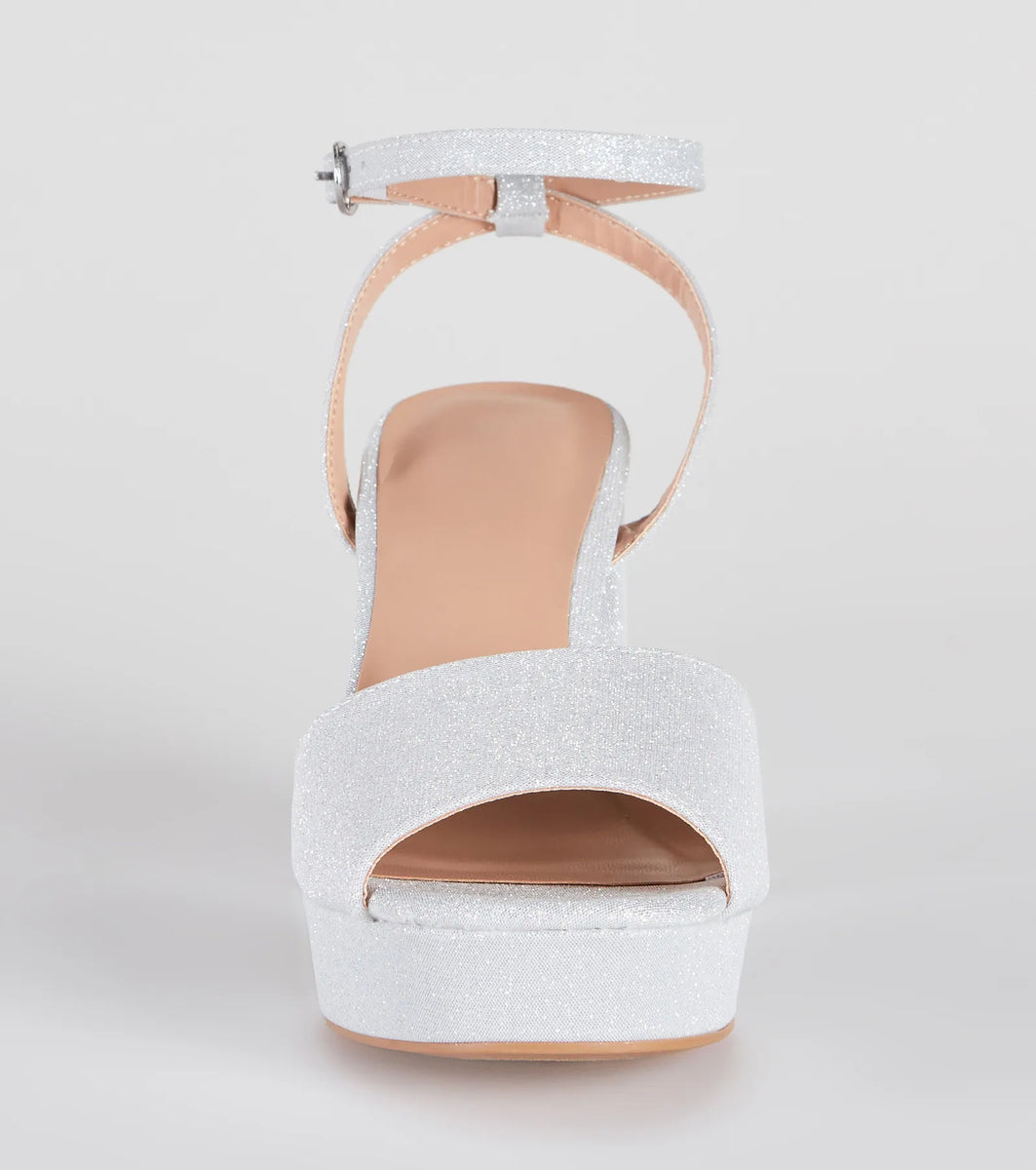 Time To Shine Glitter Platform Heels & Windsor