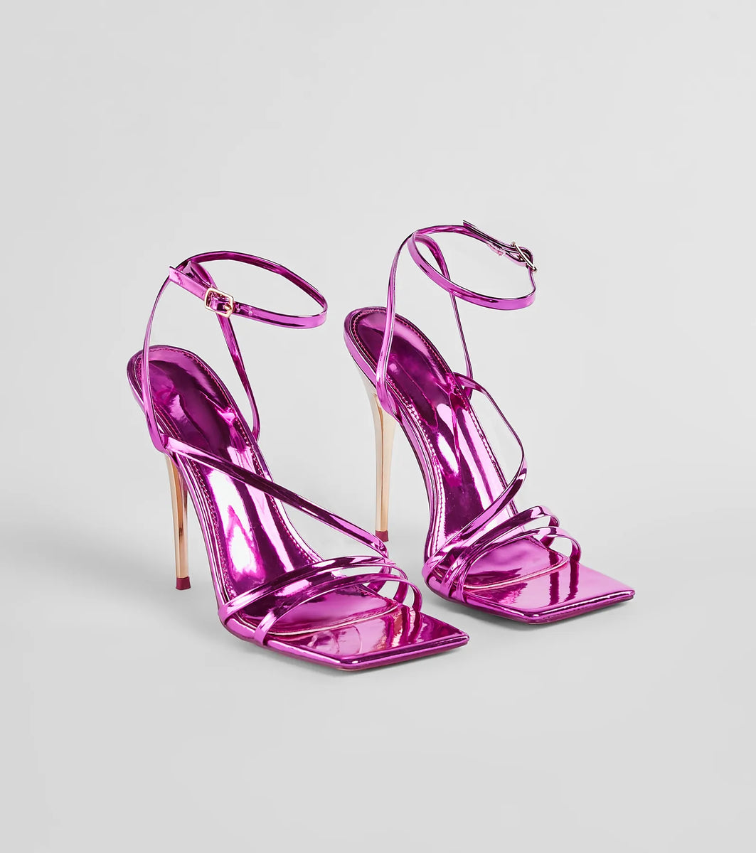 Metallic Muse Patent Faux Leather Stiletto Heels & Windsor