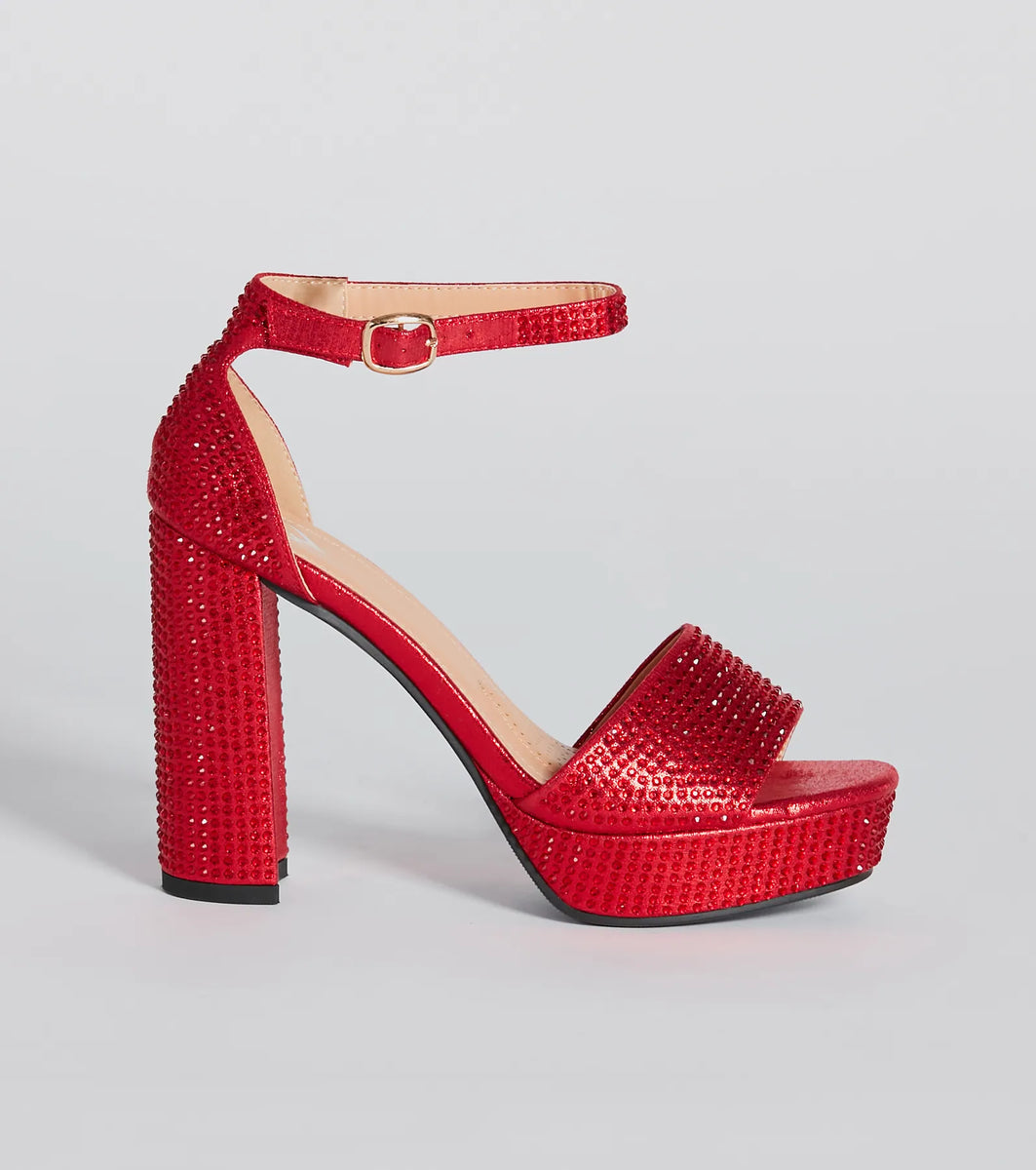 Unparalleled Glam Rhinestone Platform Heels & Windsor