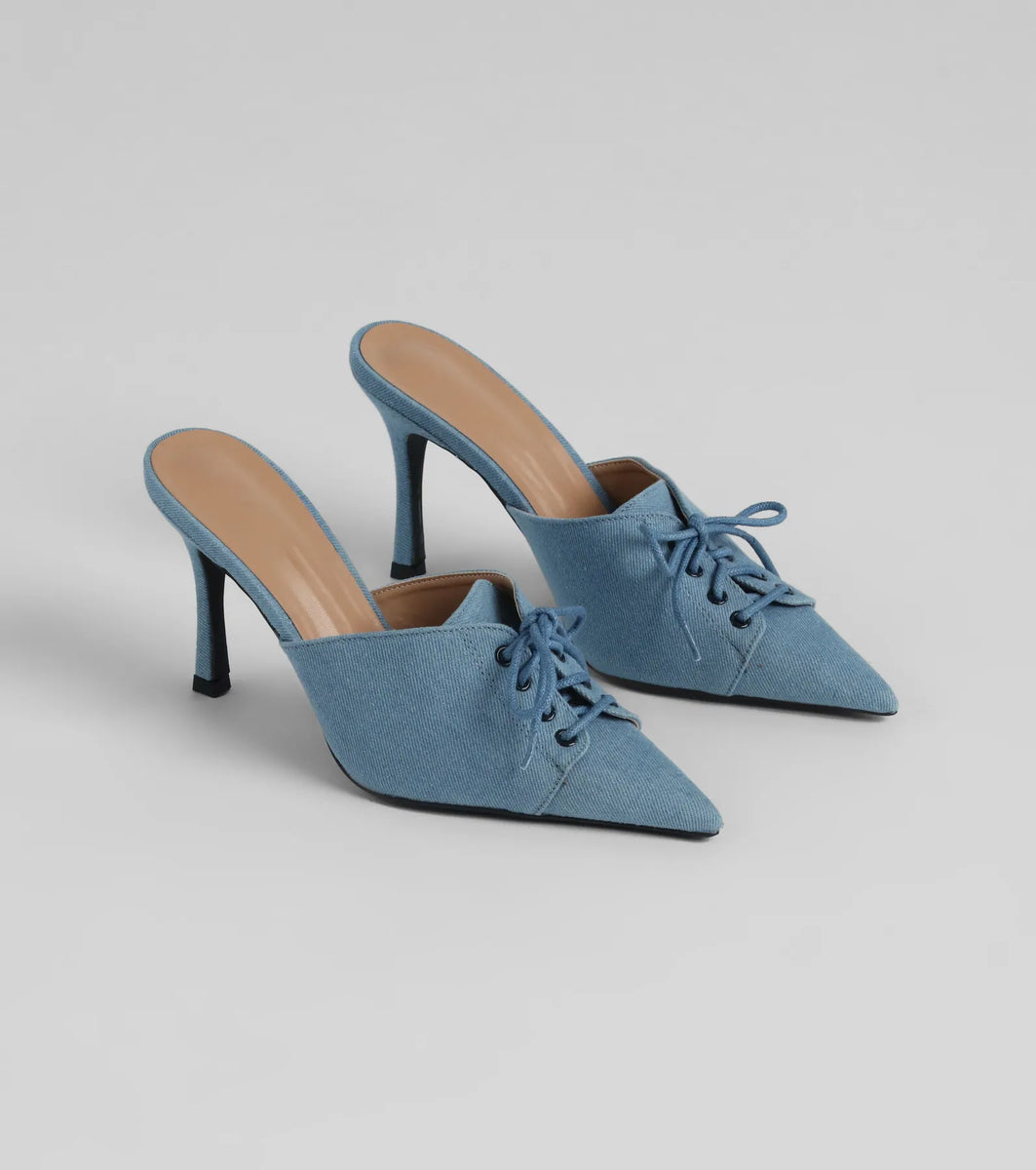 The Real Showstopper Denim Stiletto Pumps & Windsor