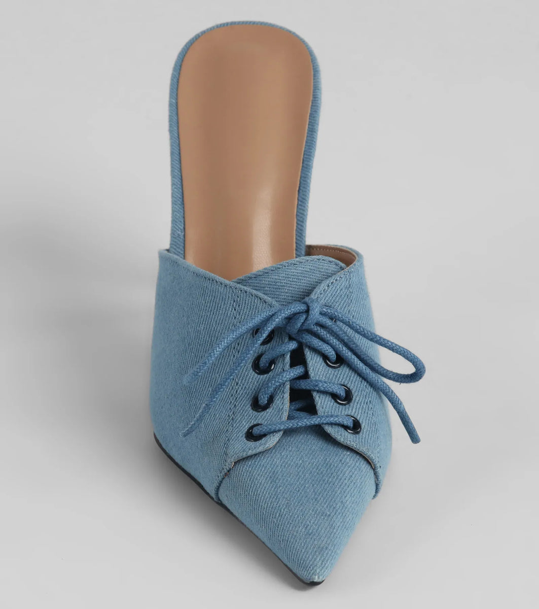 The Real Showstopper Denim Stiletto Pumps & Windsor