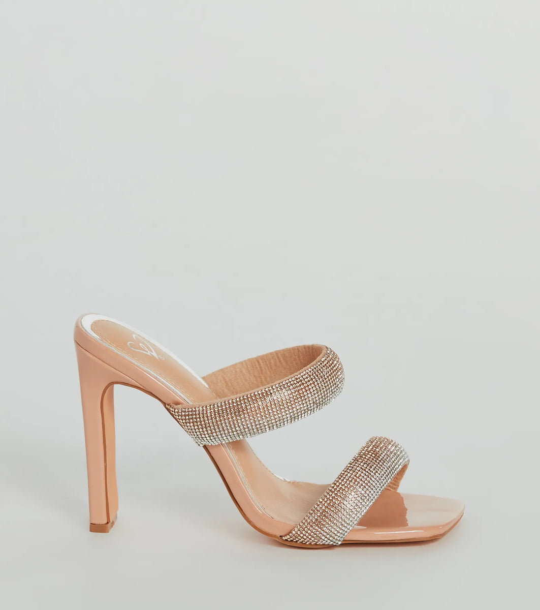 Color Me Glam Ombre Rhinestone Block Heel Mules & Windsor