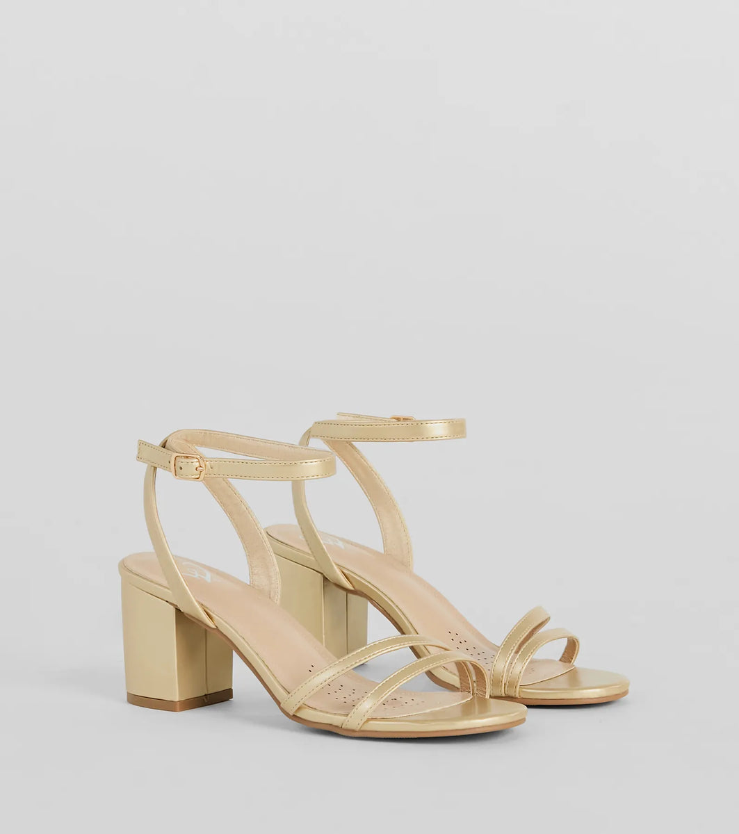 Perfect Steps Faux Leather Block Heels & Windsor