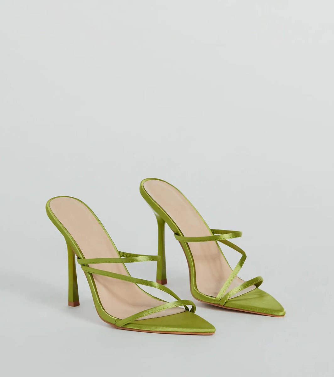 Gossip Mill Strappy Satin Stiletto Heels & Windsor