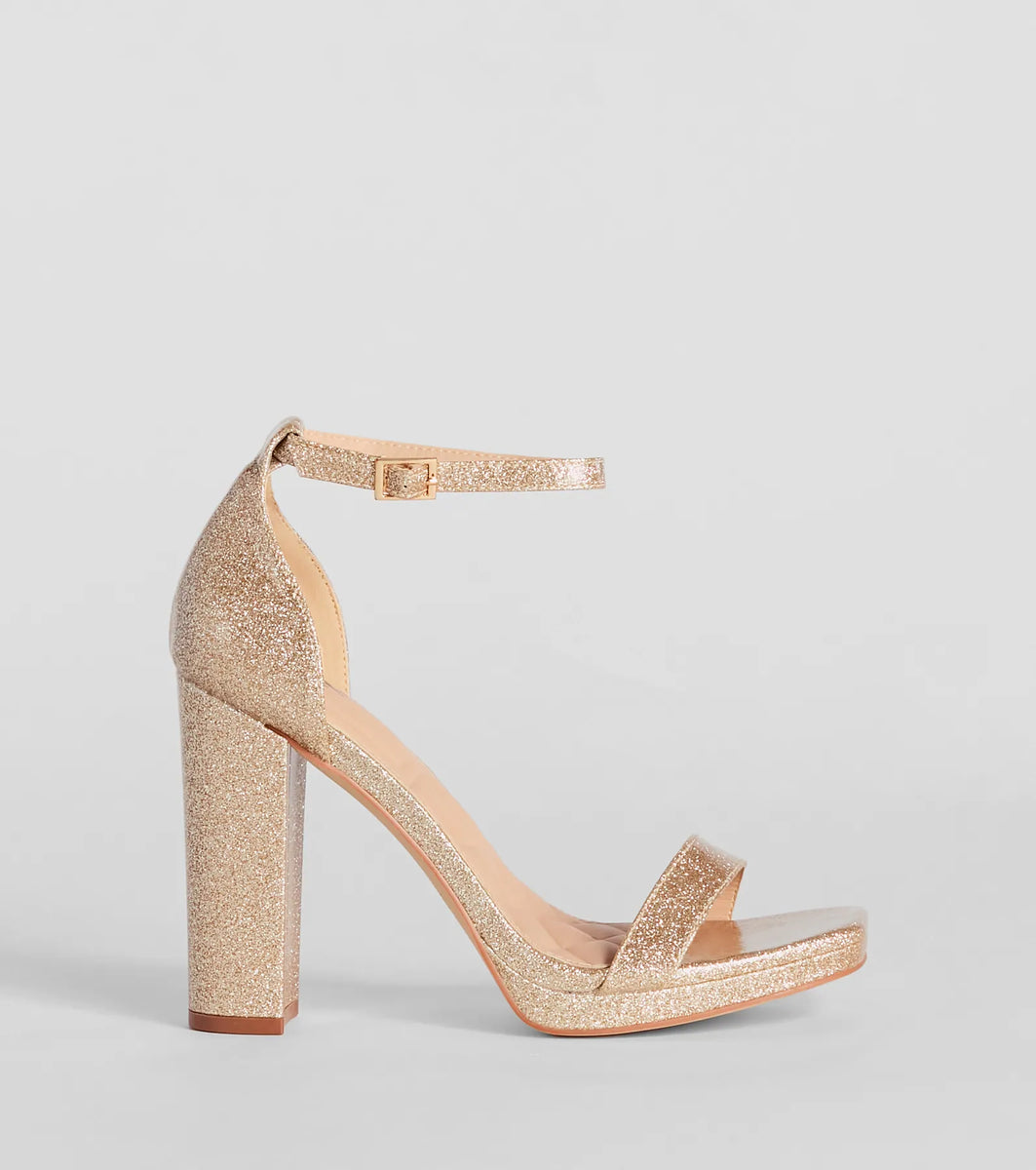 Capture Sparkle Glitter Platform Block Heels & Windsor